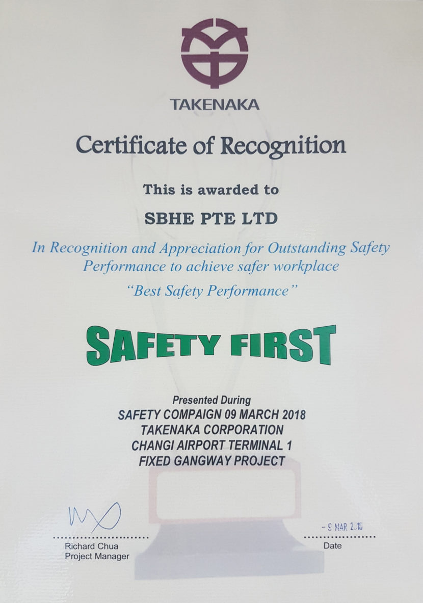 Certifications – SBHE PTE LTD